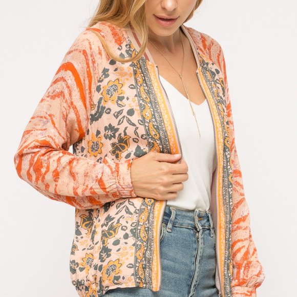 Mystree | Jackets & Coats | Mystree Light Weight Multi Print Bomber ...